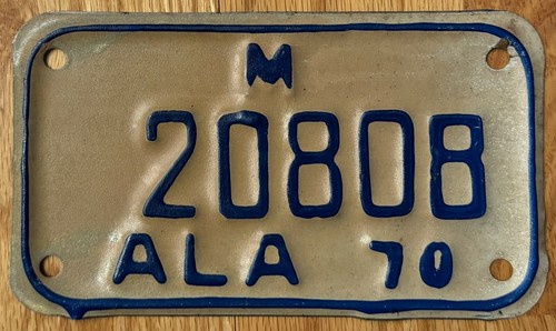 1970 Alabama Motorcycle License plate | eBay