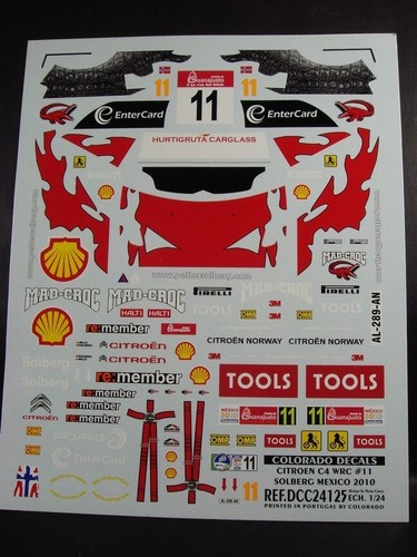 DECALS 1/24 CITROËN C4 WRC - #11- SOLBERG - RALLYE MEXICO 2010 ...