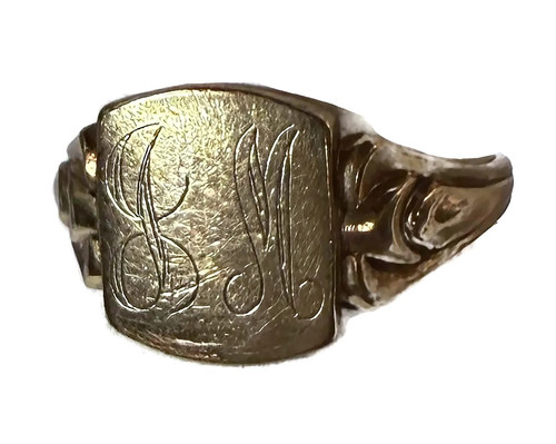 Vintage 10k Monogrammed Signet Ring | eBay
