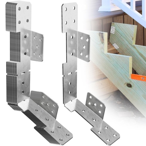 10 Pcs Adjustable Stair Stringer Hanger 18 Gauge Heavy Duty Galvanized ...