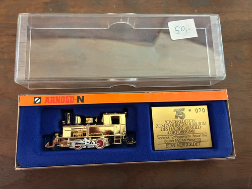 [T-N] Arnold 2701 N Scale Steam Locomotive Arnold Vintage 24kt Gold ...