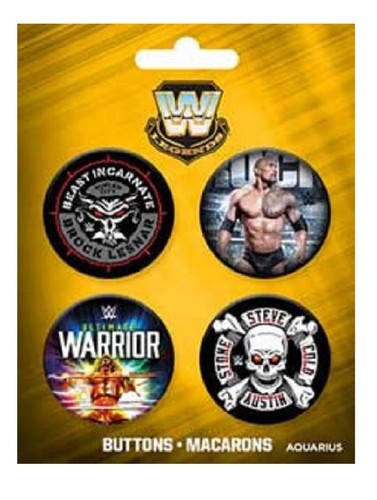 Set of 4 1.25" Carded Pinback Buttons Badge WWE Legend | eBay