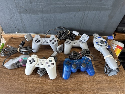 Playstation PS1 Controllers Lot Of 6 Working Genuine Authentic (Fishing ...