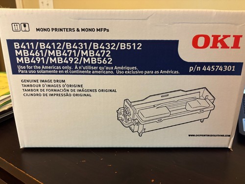 Genuine Oki 44574301 Black Image Drum B411 B412 B431 B432 B512 MB461 ...