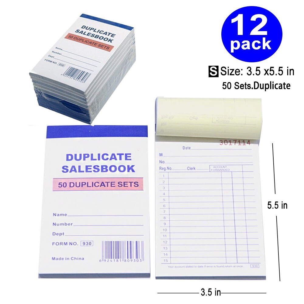 Carbonless Triplicate Sales Orders 10-Pack Triplicate Receipt Books - 3 ...