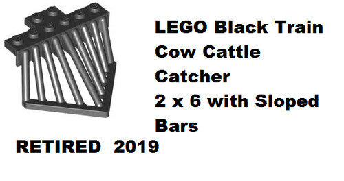 LEGO Black Train Cow Cattle Catcher 2 x 6 with Sloped Bars | eBay