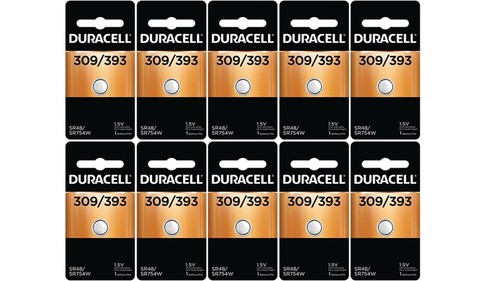 10 309/393 Duracell Silver Oxide Batteries (G5, SR48, G5A, SR754 ...