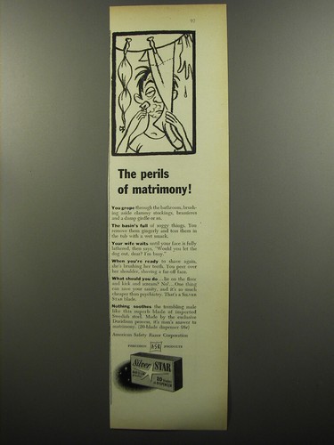 1953 Silver Star Razor Blades Ad - The perils of matrimony | eBay