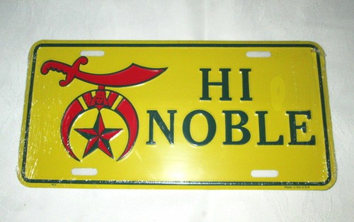 SHRINERS EMBOSSED METAL LICENSE PLATE #6 - NEW | eBay