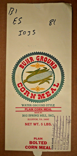 Vintage Sack Paper Bags - BIG SPRING MILL, CORN MEAL, ELLISTON ...