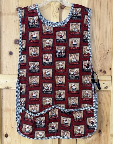 Apron Handmade Fat Chef Design Bistro Front Pockets Open Sides Kitchen ...