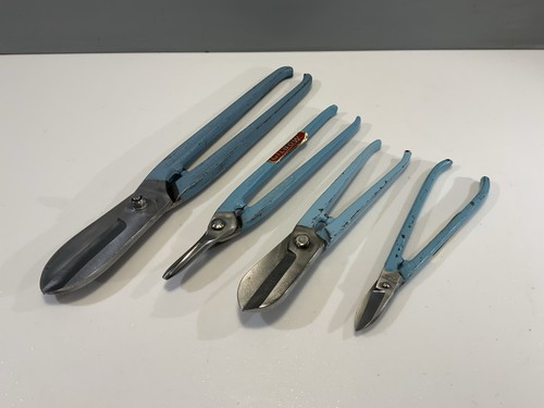4 PAIRS OF VINTAGE TIN SNIPS / SHEARS / SHEET METAL CUTTERS GILBOW ...