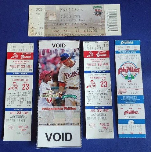 Phillies Baseball Ticket Stubs Lot of ( 5 ) | eBay