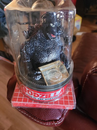 Godzilla Wind Up Coin Bank TOHO 1993 Yutaka NEW with the plastic cover ...