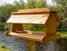 Rustic, large, handmade, cedar wood, square post mount bird feeder ...
