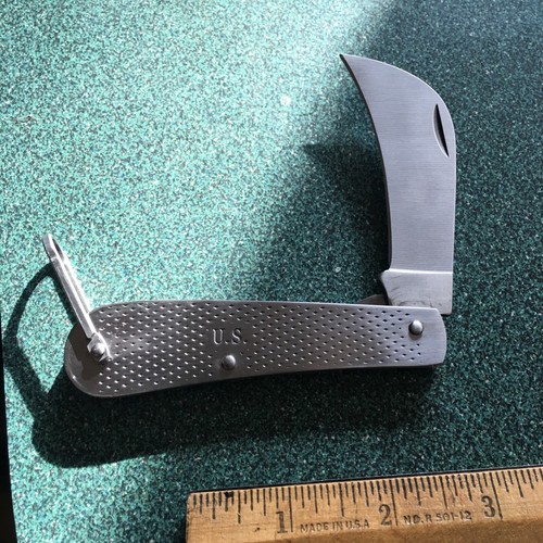 U.S. METAL hawkbill PRUNER KNIFE UTILITY LINERLOCK EDC LINEMAN ...
