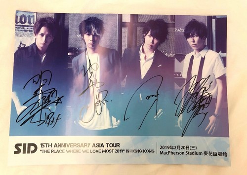 Japan Visual Rock Band SID autograph A3 poster (Mao, Aki, Shinji, Yuuya ...
