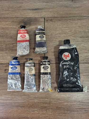 Vintage Oil Block Printing Ink Office Collectible Lot Of 6 Talens IPI ...