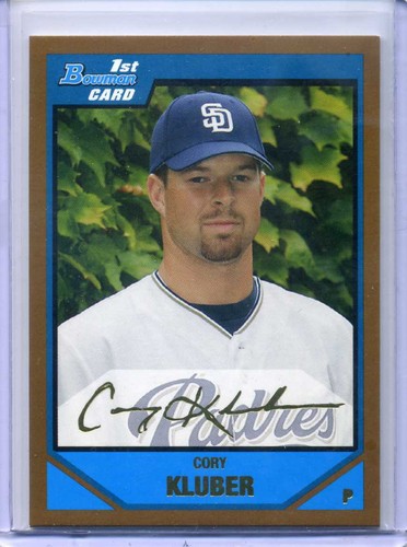 Corey Cory Kluber 2007 Bowman Draft GOLD ROOKIE CARD #BDPP29 - PADRES ...