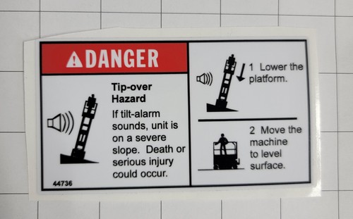 GENIE 44736 DECAL TIP OVER DANGER | eBay