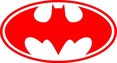 Bat Signal Batman Logo Batmobile DECAL 7" x 13" Set of 2 RED for Car ...