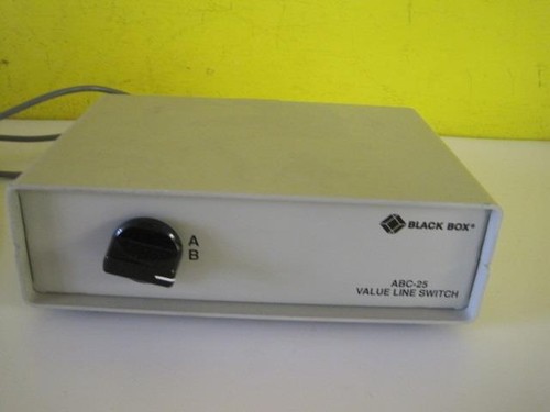 BLACK BOX ABC-25 VALUE LINE SWITCH 2-PORT MODEL 95-03 A/B USED WITH ...