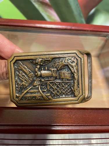 3 Vintage Steam Engine Train Buckles-A TRIO-2 are SOLID BRASS 1975 ...