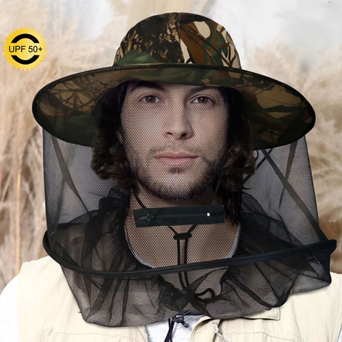 Beekeeping Beekeeper Cowboy Hat Mosquito Bee Insect Veil Net Face ...