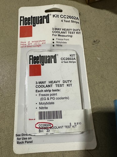 Fleetguard Cooling Analysis CC2602A Coolant Test DCA SCA Diesel Cummins ...