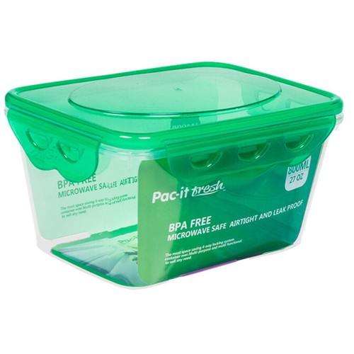 Pac-it-Fresh 27oz Green Rectangular Plastic Container | eBay