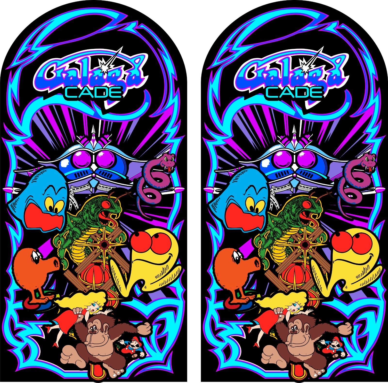 Mame Multicade Classics Side Art Arcade Cabinet Graphics Decals ...