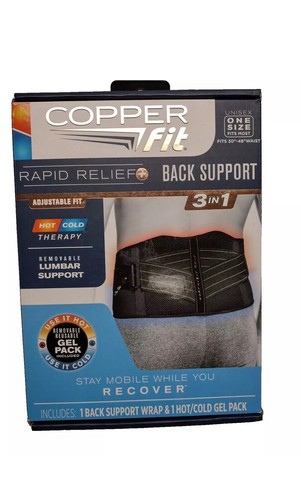 Copper Fit Rapid Relief 3-In-1 Hot/Cold Therapy Back Support One Size ...