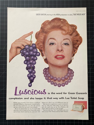 Vintage 1954 Lux Soap, Greer Garson Print Ad | eBay