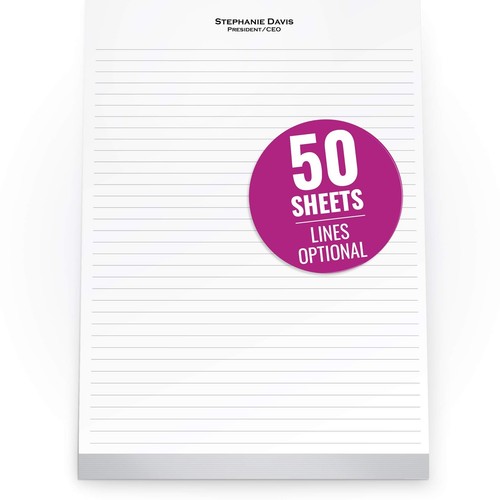 Custom Printed White Notepads 8.5 x 11 inches - Colorful Memo Pad | eBay