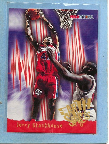 JERRY STACKHOUSE - 1995-96 Hoops "Earth Shakers - Rookie" - #367 - 76 ...