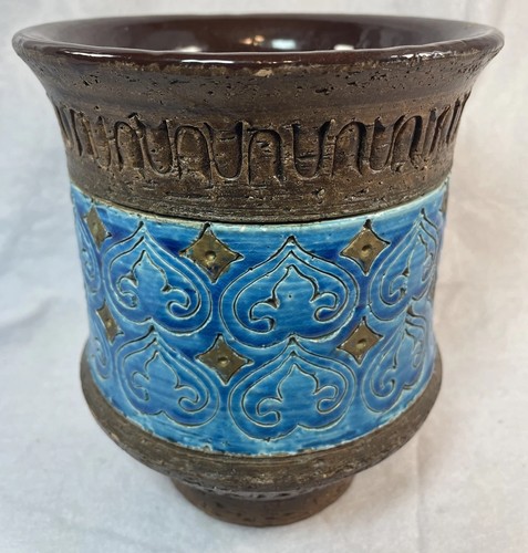 Rare Bitossi Pottery Vase Rimini Blue Aldo Londi Mid Century Modern ...