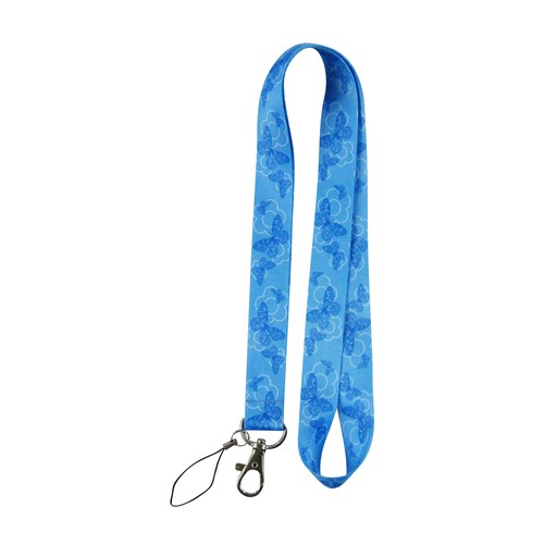 Brand New Butterfly Butterflies Blue Lanyard Key-Chain KeyChain ID ...