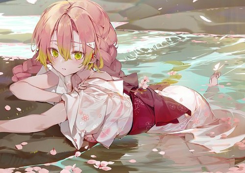 Anime kimetsu no yaiba kanroji mitsuri bathing laying Stitched Gaming ...