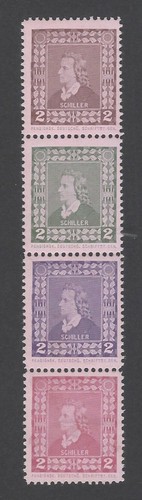 AOP Germany vintage poster stamps strip of 4 FREDRICH SCHILLER ...
