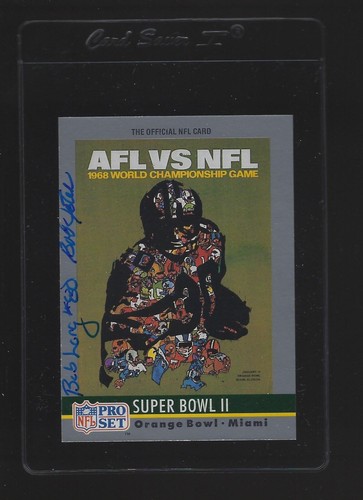 Bob Jeter & Bob Long Packers Signed Auto 1990 Pro Set Super Bowl II ...