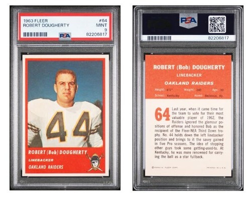 1963 Fleer Robert Bob Dougherty SP Short Print 64 PSA 9 MINT Low Pop ...