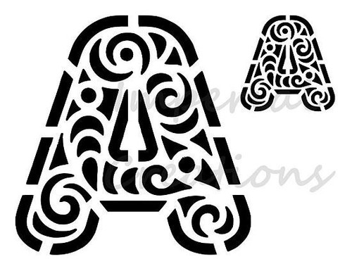 LETTER A Fancy Capital Letter Alphabet ABCs 8.5 x 11 Stencil Plastic ...