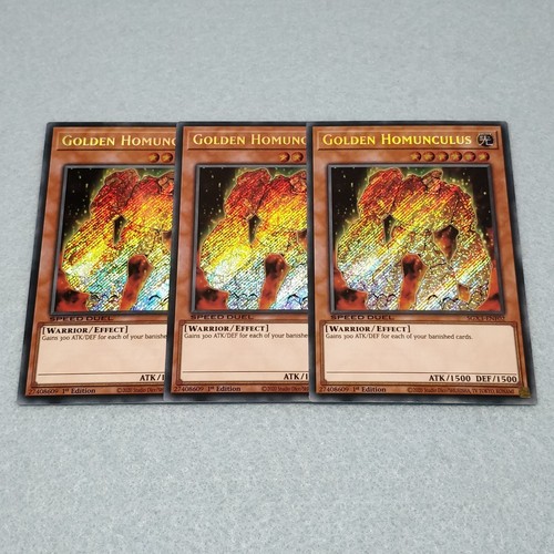 Yugioh Golden Homunculus SGX3 1st Edition Secret Rare 3 Card Set NM | eBay