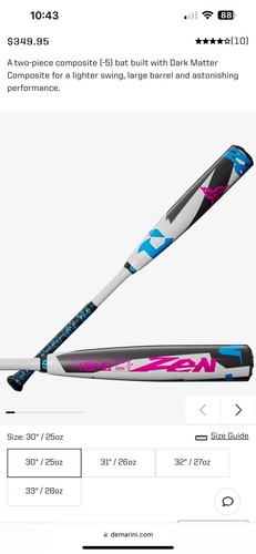 2025 zen baseball bat demarini | eBay