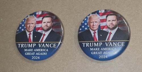 Lot of 2 Donald Trump JD Vance 2024 Political Pin Buttons Button ...