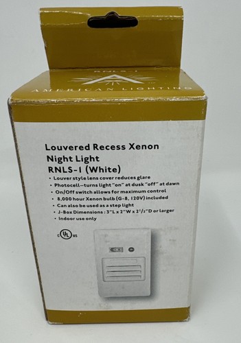 AMERICAN LIGHTING RNLS-1 (WHT) LOUVERED XENON RECESS NIGHT-STEP LIGHT ...