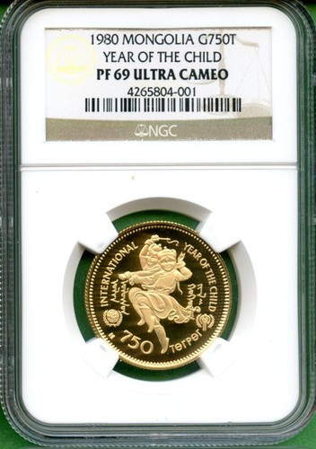 MONGOLIA GOLD O.5401 OZ 1980 YEAR OF CHILD NGC PF 69 ULTRA CAMEO 750 T | eBay