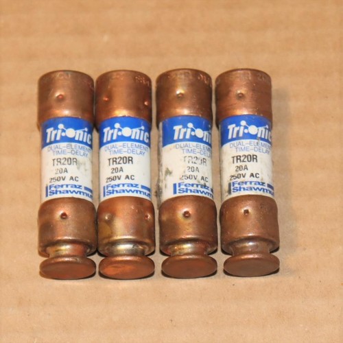 One Lot of 4 (3+1) Gould Ferraz Shawmut TR20R 20 Amp Fuses # R | eBay