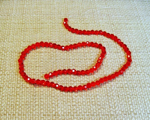 Beautiful 13" Strand of 4mm Round Red Crystal Beads Lot# R9 | eBay