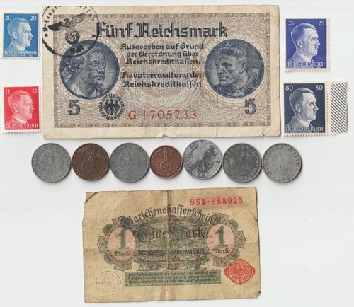 Rare Old WWII Germany Reichsmark Bill Note Stamp WW2 Relic Coin ...
